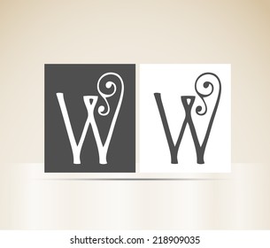 Vector Letter W Art Deco Alphabet Stock Vector (Royalty Free) 195129155