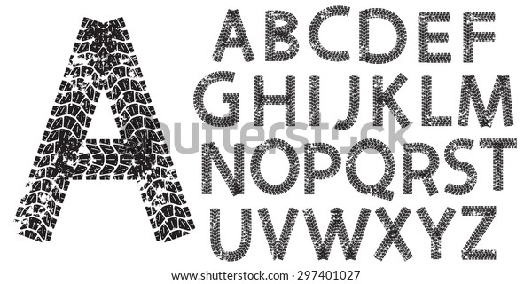 Vector Alphabet Letters Made Motorcycle Tire Stock Vector (Royalty Free ...