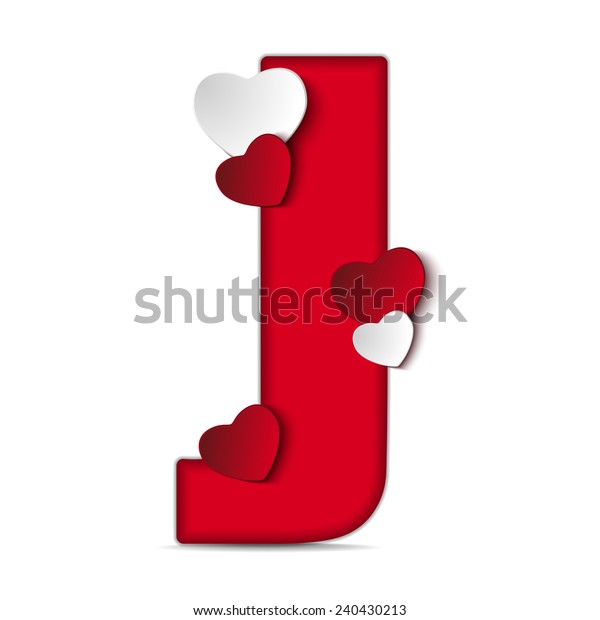 Vector Alphabet Letters Red Heart Valentine: เวกเตอร์สต็อก (ปลอดค่า ...