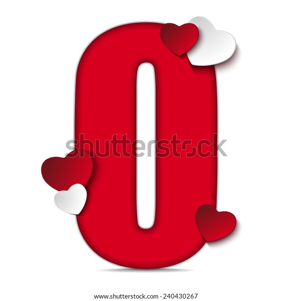 Vector Alphabet Letters Red Heart Valentine Stock Vector (Royalty Free ...