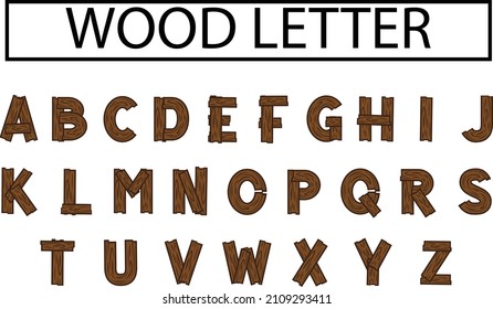 Vector Alphabet Letters Wood Texture Stock Vector (Royalty Free ...