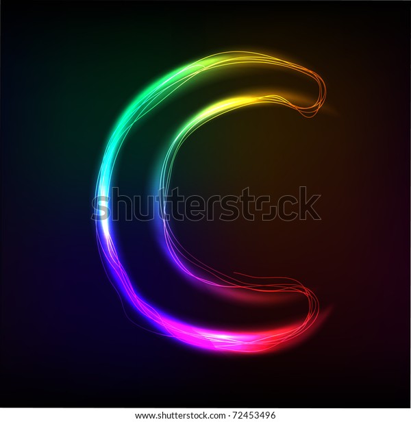 Vector Alphabet Neon Letter C Stock Vector (Royalty Free) 72453496