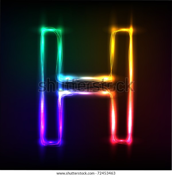 Vector Alphabet Neon Letter H: เวกเตอร์สต็อก (ปลอดค่าลิขสิทธิ์ ...