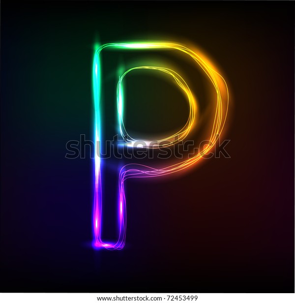 Vector Alphabet Neon Letter P Stock Vector (Royalty Free) 72453499