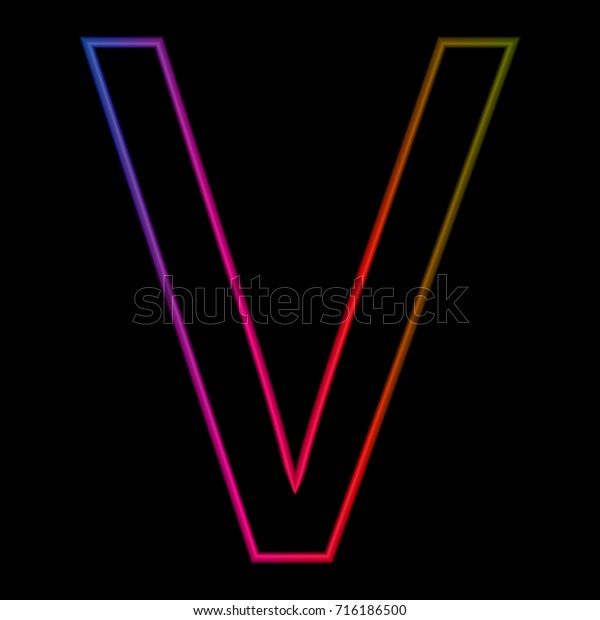 Vector Alphabet Neon Letter V Logo Stock Vector (Royalty Free ...