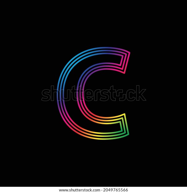 Vector Alphabet Rainbow Letter C Logo Stock Vector (Royalty Free ...