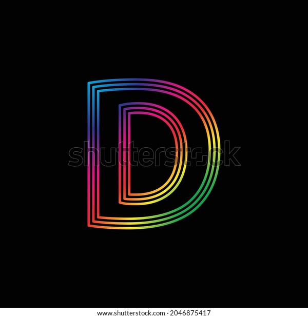 Vector Alphabet Rainbow Letter D Logo Stock Vector (Royalty Free ...