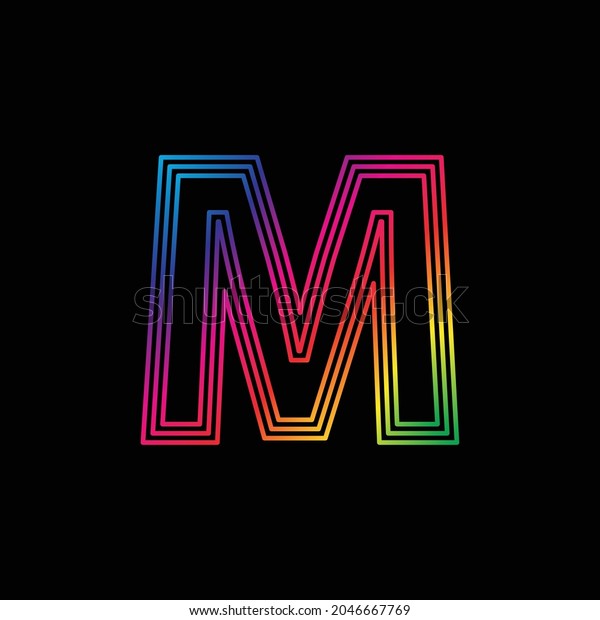 Vector Alphabet Rainbow Letter M Logo Stock Vector (Royalty Free ...