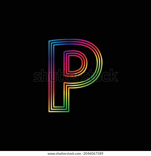 Vector Alphabet Rainbow Letter P Logo Stock Vector (Royalty Free ...