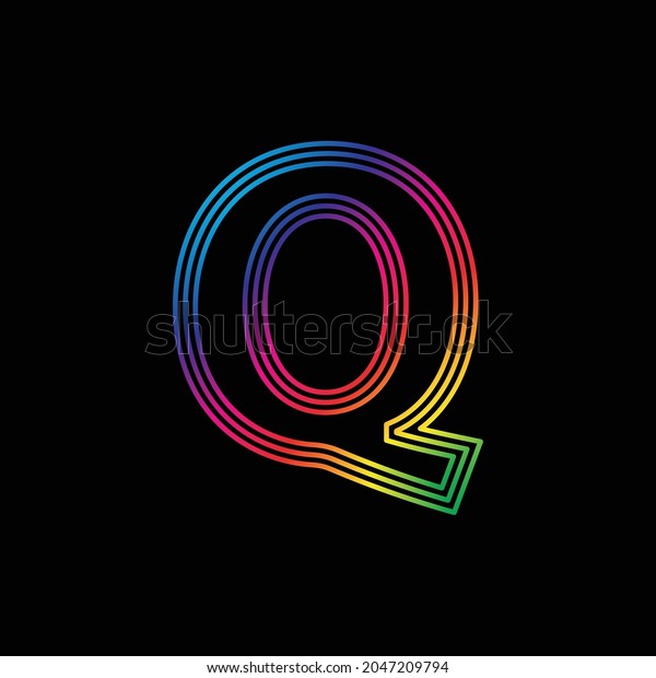 Vector Alphabet Rainbow Letter Q Logo Stock Vector (Royalty Free ...