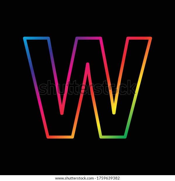 Vector Alphabet Rainbow Letter W Logo Stock Vector (Royalty Free ...
