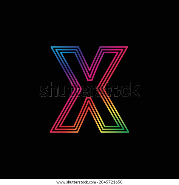 Vector Alphabet Rainbow Letter X Logo Stock Vector (Royalty Free ...