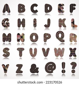 Vector Alphabet Set Geometrical Pattern Stock Vector (Royalty Free ...