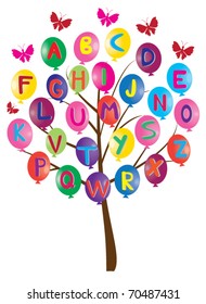 Vector Alphabet Tree Letters Balloons: Stock-Vektorgrafik (Lizenzfrei) 70487431 | Shutterstock