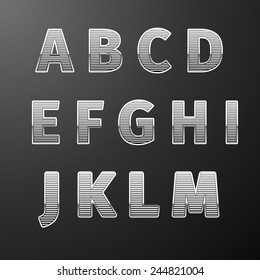 Uppercase Letters English Alphabet Rectangular Style Stock Vector ...