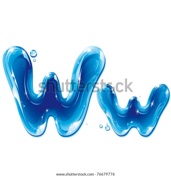 Vector Alphabetical Water Letter W Stock Vector (Royalty Free) 76679776