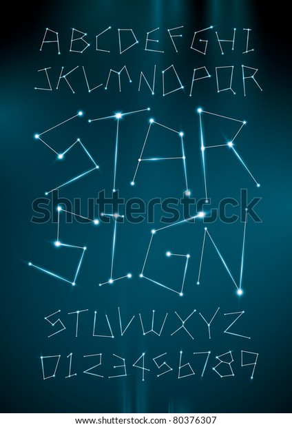 Vector Alphabets Zodiac Star Sign Shape Stock Vector (Royalty Free ...