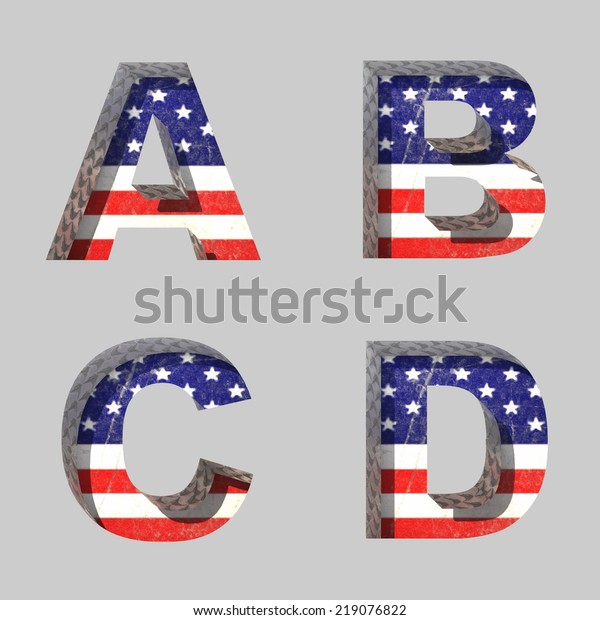Vector American Alphabet Letters Set Stock Vector (Royalty Free) 219076822