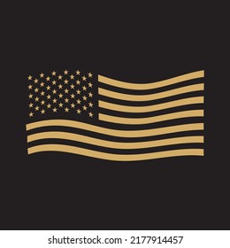 Vector American Flag Gold Color Looks Stock Vector (Royalty Free ...