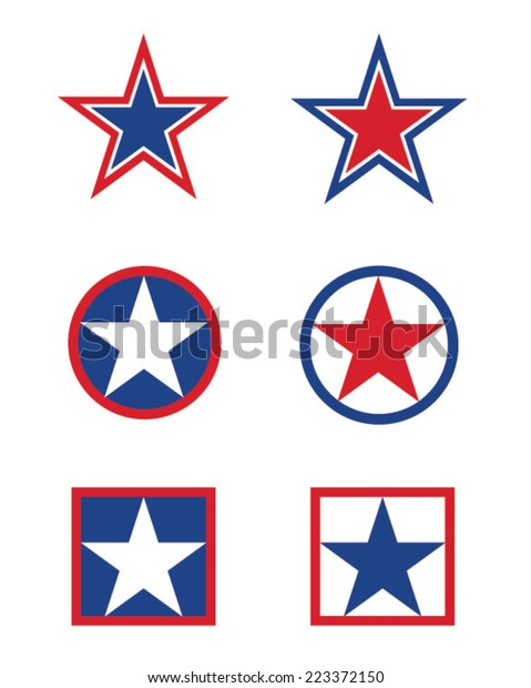 Vector American Star Icon Set Stock Vector (Royalty Free) 223372150 ...