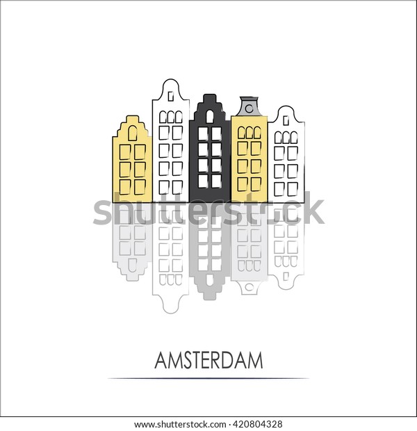 Vector Amsterdam Icon City Line Illustration Stock Vector (Royalty Free ...