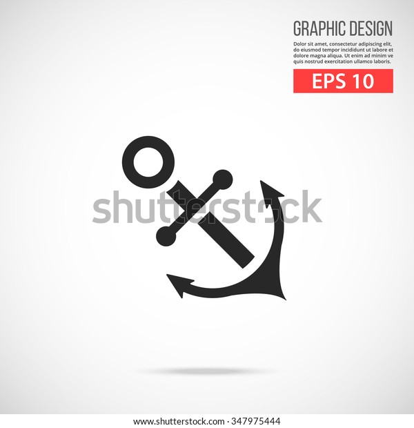 Vector Anchor Icon Black Icon Pictogram Stock Vector (Royalty Free ...