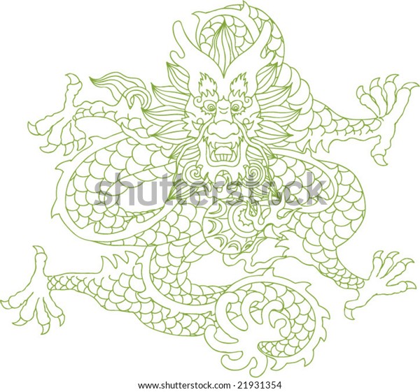 Vector Ancient Chinese Traditional Dragon Pattern Stock Vector (Royalty ...