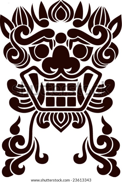 Vector Ancient Chinese Traditional Monster Lion Stock Vector (Royalty ...