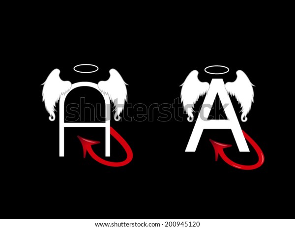 Vector Angel Demon Letter Stock Vector (Royalty Free) 200945120