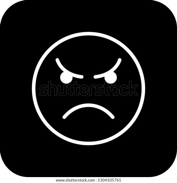 Vector Angry Emoticon Icon Stock Vector (Royalty Free) 1304105761 ...