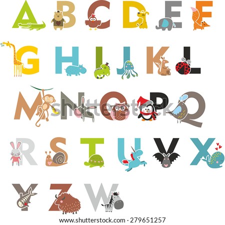 Vector Animal Alphabet Stock Vector (Royalty Free) 279651257 - Shutterstock