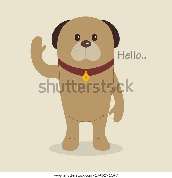 Vector Animal Dog Cute Waving Vector Stock Vector (Royalty Free ...