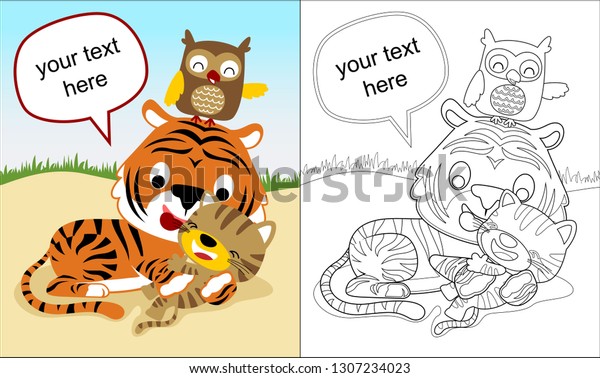 Vector Animals Cartoon Joke Coloring Book Stock Vector (Royalty Free ...