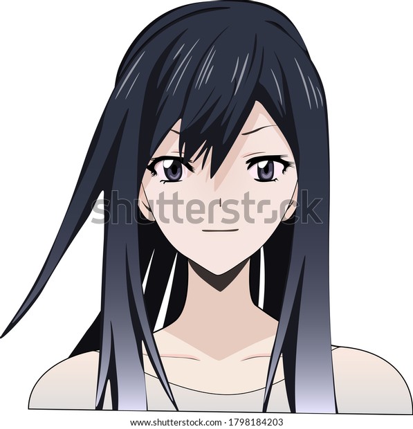Vector Anime Female Face Style Japan Stock Vector (Royalty Free ...