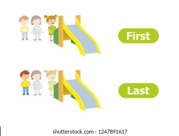 Vector Antonyms Opposites Cartoon Characters Illustration: vetor stock ...