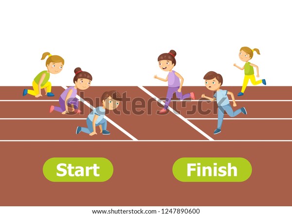 Vector Antonyms Opposites Cartoon Characters Illustration 库存矢量图（免版税 ...