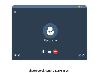 Videocall Interface Vector Ui Video Chat Stock Vector (Royalty Free ...