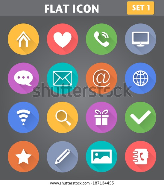 Vector Application Web Icons Set Flat Stock Vector (Royalty Free ...