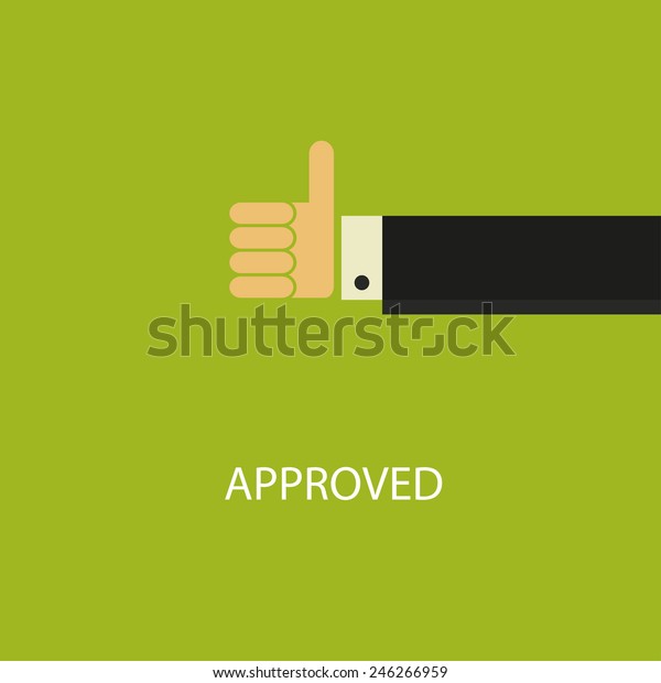 Vector Approved Illustration Hand Thumb Positive Stock Vector (Royalty ...
