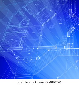 Vector Architecture House Plan Background Stock Vector (Royalty Free ...