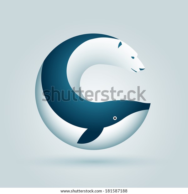 Vector Arctic Symbol Design Polar Bear Stock Vector (Royalty Free ...