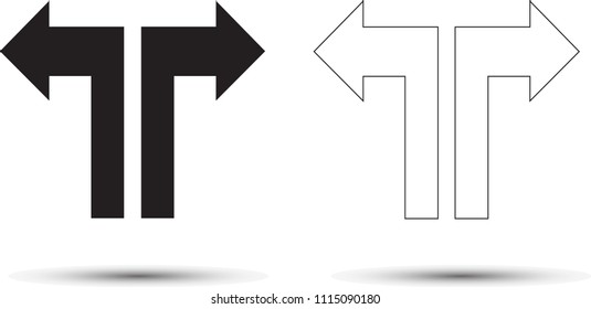 Alternatives Arrows Glyph Icon White Black Stock Vector (Royalty Free ...