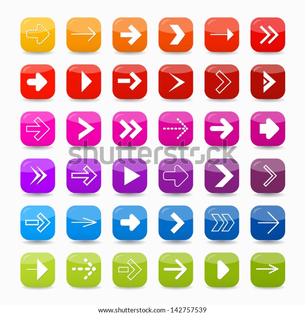 Vector Arrow Symbols Shapes Set Shiny Stock Vector (Royalty Free ...