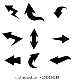 Vektor Stok Set Flat Fancy Vector Arrow Icons (Tanpa Royalti) 183821579 ...