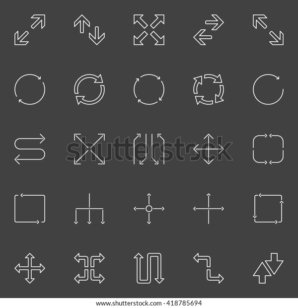 Vector Arrows Icons Minimal Arrows Signs Stock Vector (Royalty Free ...