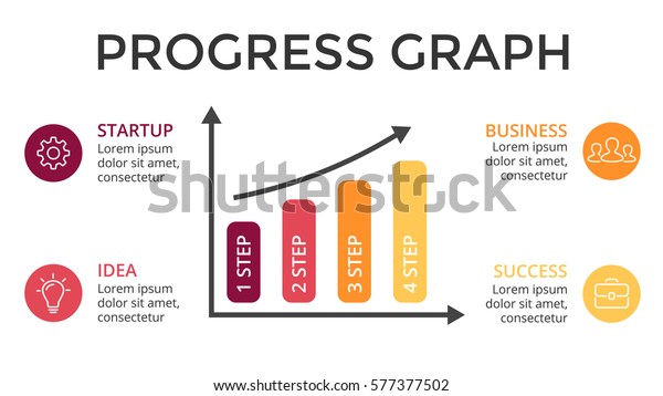 Vector arrows infographic, diagram growth chart, progress graph ...