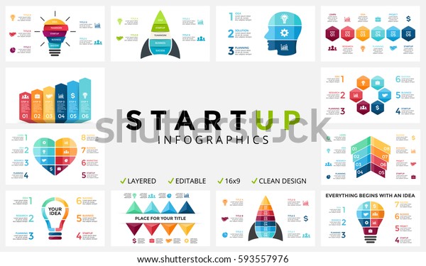 Vector Arrows Startup Infographic Diagram Progress Stock Vector ...