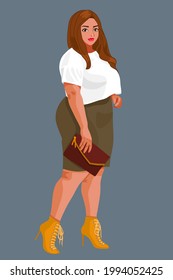 Vector Art Cartoon Body Positive Model Stock Vector (Royalty Free ...