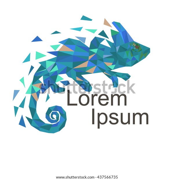Vector Art Colorful Geometric Chameleon Contemporary Stock Vector ...