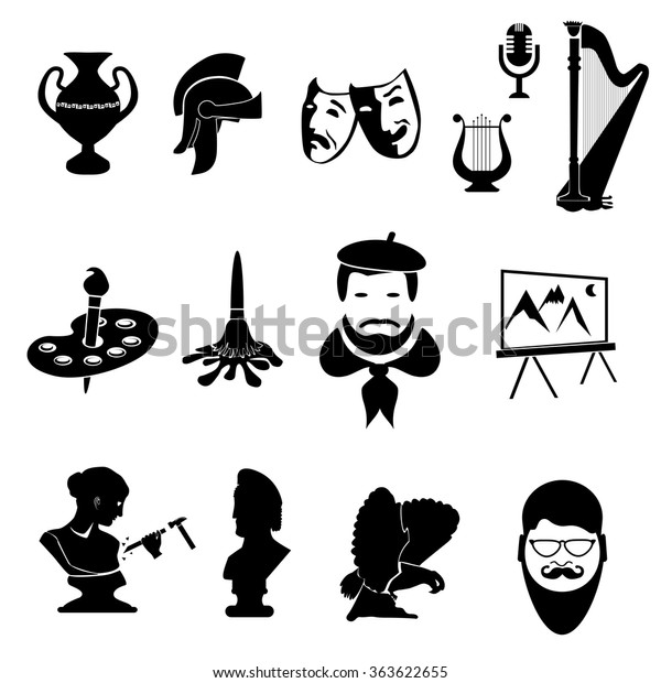 Vector Art Culture Creativity Black White Stock Vector (Royalty Free ...